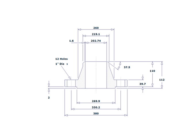 Brida WN, Brida WNRF, Brida Long Weld Neck ASME B16.5